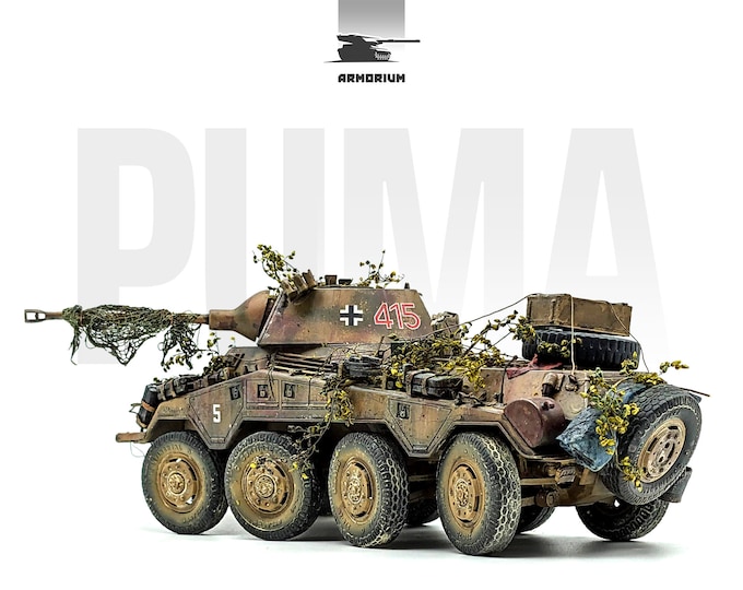 Sd.kfz. 234/2 Puma - German Armoured Car - Pro Built and Painted 1:35 ...
