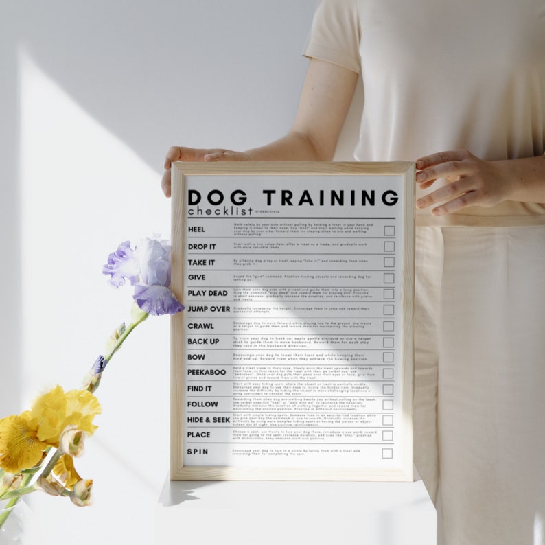 Dog Training Checklist, Command Guide Wall Art (digital Download) - Etsy
