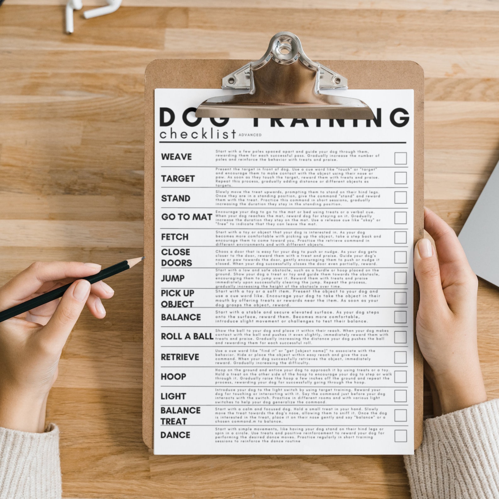Dog Training Checklist, Command Guide Wall Art (digital Download) - Etsy
