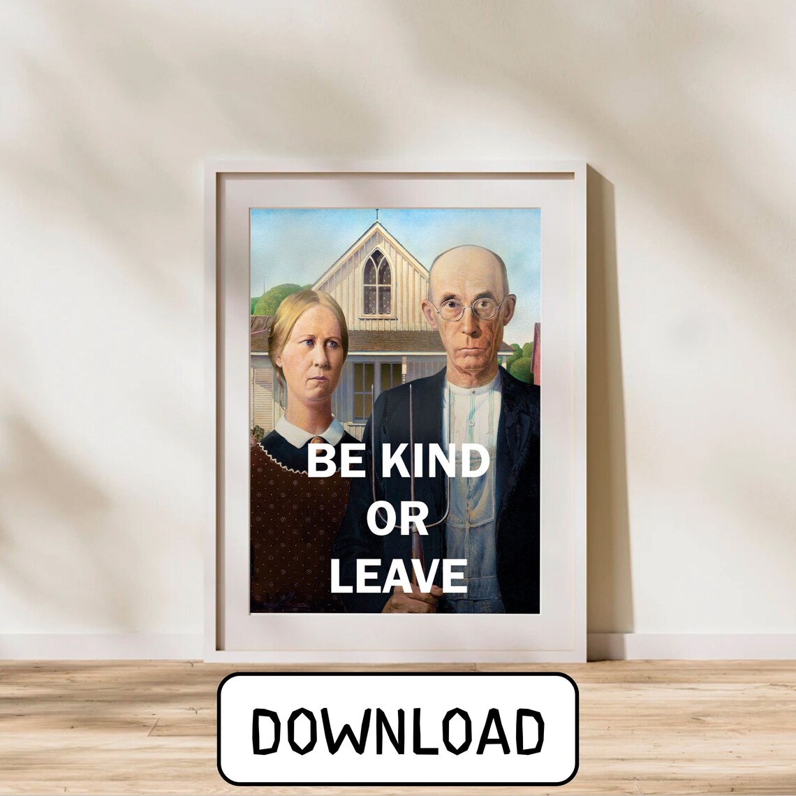 Sarcastic Hallway Poster With "be Kind or Leave" Quote - Etsy