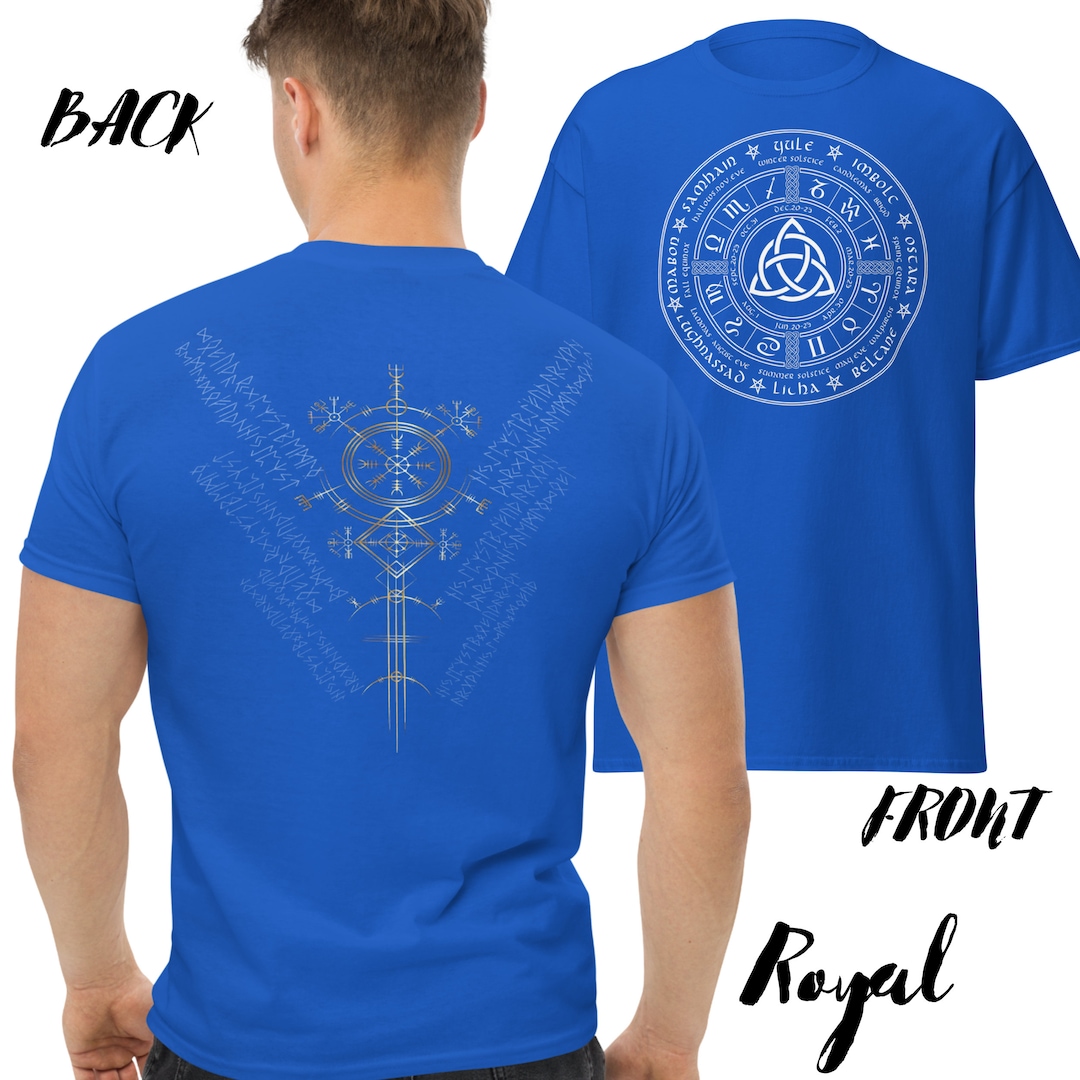 VIKING Style Shirt, Nordic Protection,aegishjalmur Norse Shirt for Men ...