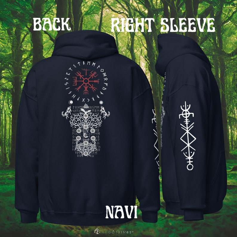 Ancient Rune Symbols Hoodie:norse Runes Gift for Men,viking Compass ...