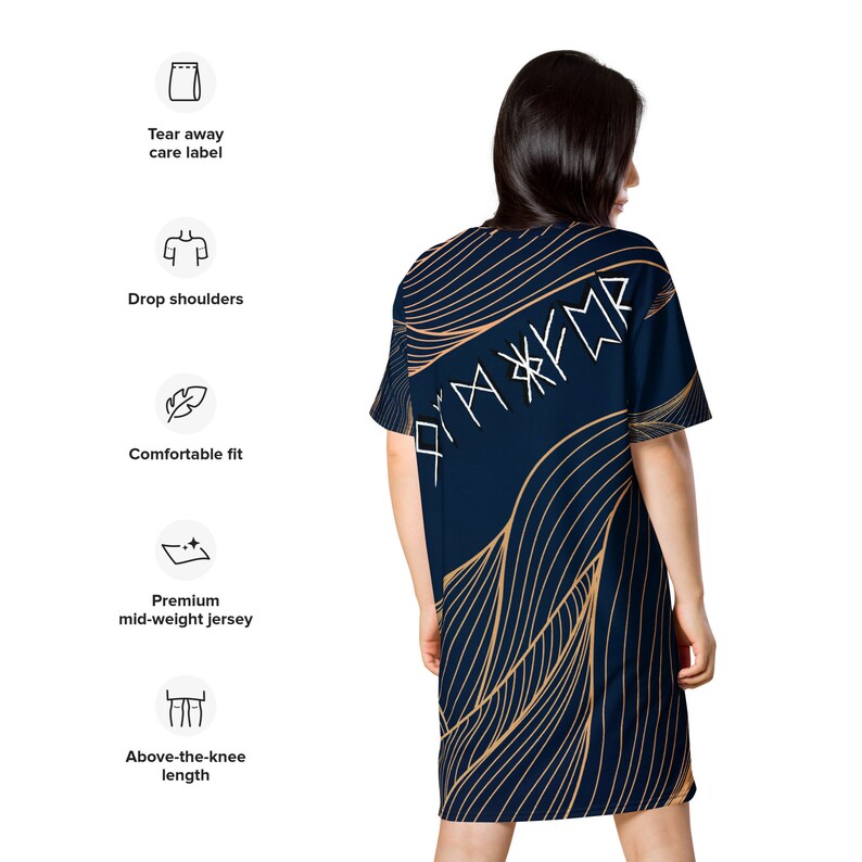 Viking T-shirt Dress,norse Dress, Amulet Dress, Runes Dress ...
