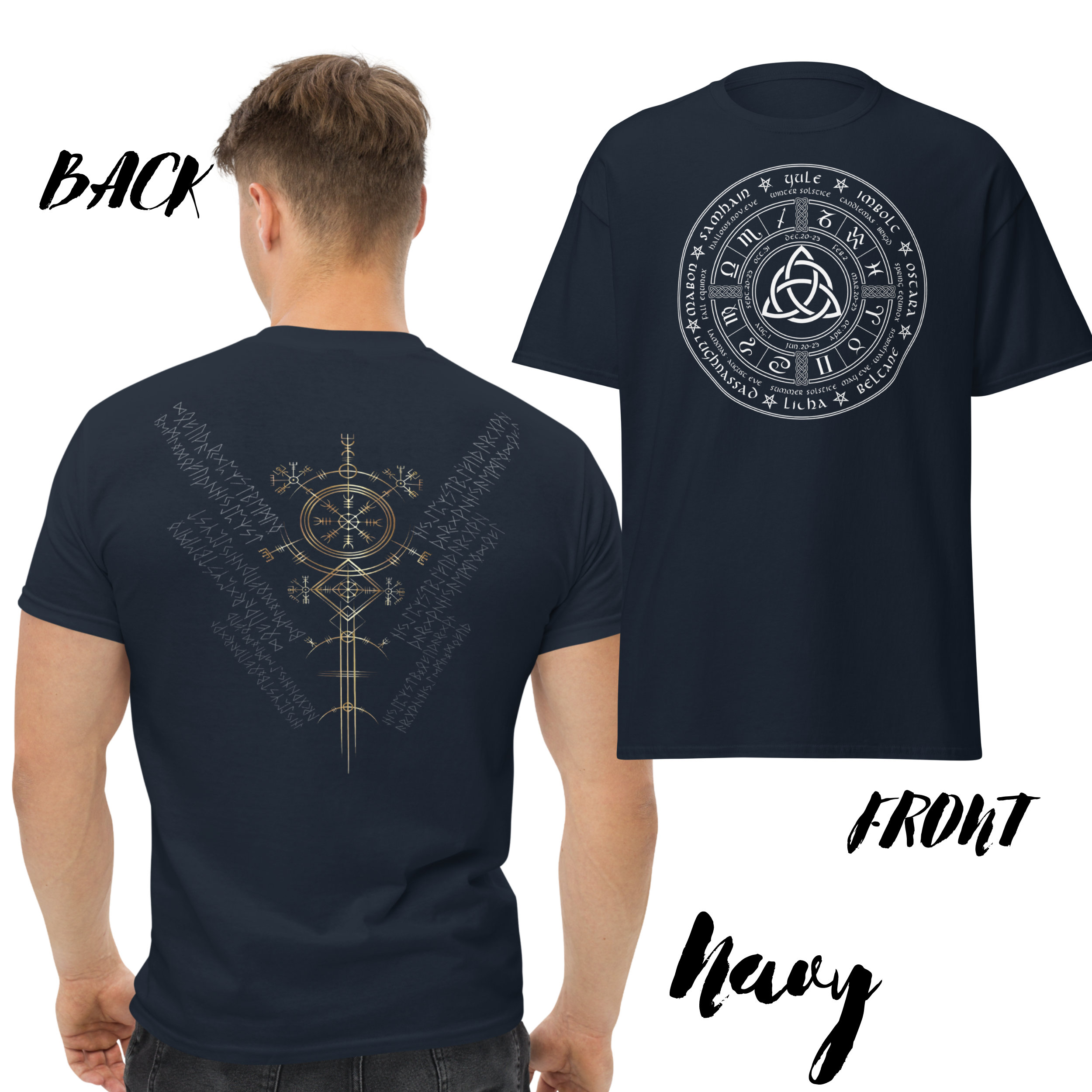 VIKING Style Shirt, Nordic Protection,aegishjalmur Norse Shirt for Men ...