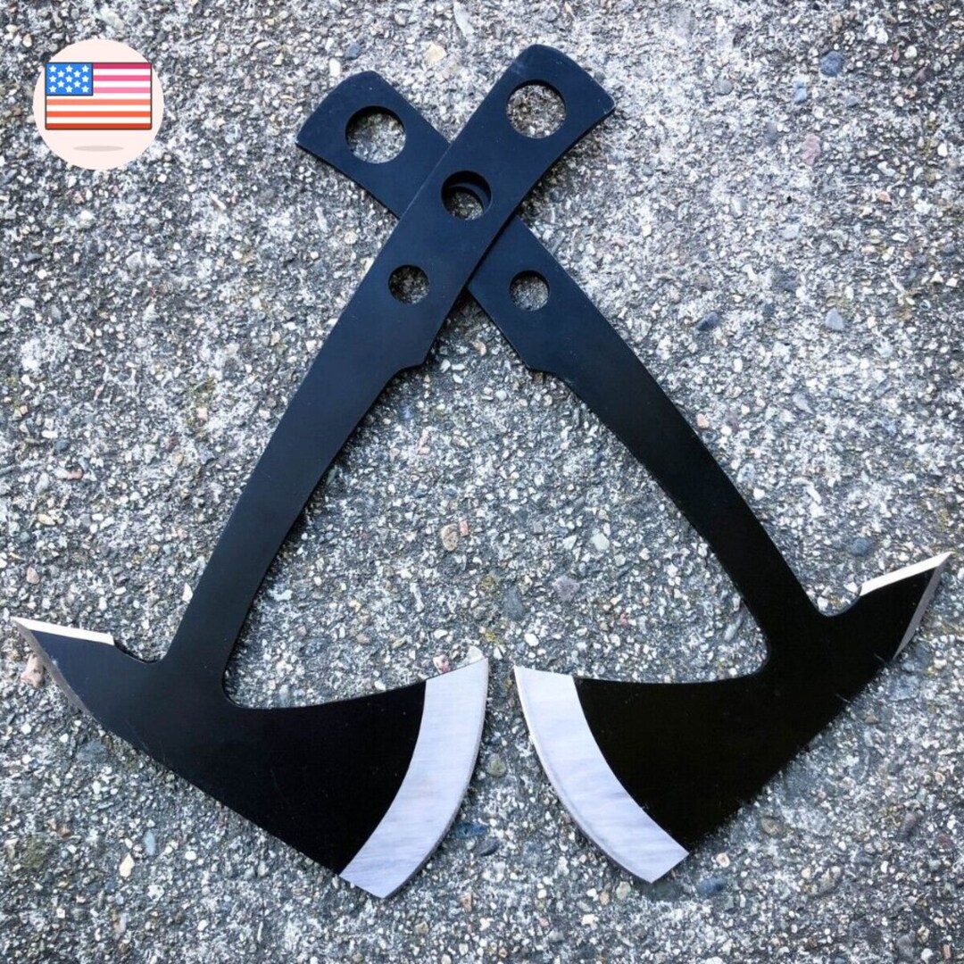 Black Tactical Axe TWIN Double Blade Head Tomahawk Hatchet - Etsy