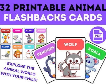 32 English-thai Animals Flash Cards Printable Kindergarten - Etsy