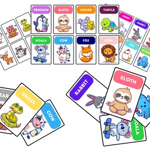 32 Printable Animals Learning Flashcards for Kids Montessori, Learn ...