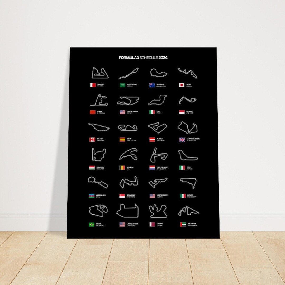 Formula 1 Schedule 2024 Poster, F1 Tracks, Wall Art Print - Etsy