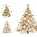 Gold Christmas Tree Clipart Bundle, High Quality Jpgs, Winter Tree ...