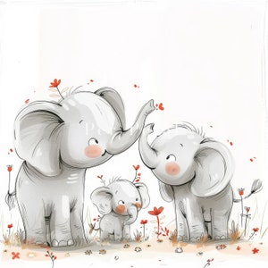 Cute Baby Elephant Clipart Bundle, High Quality Jpgs, Baby Clipart ...