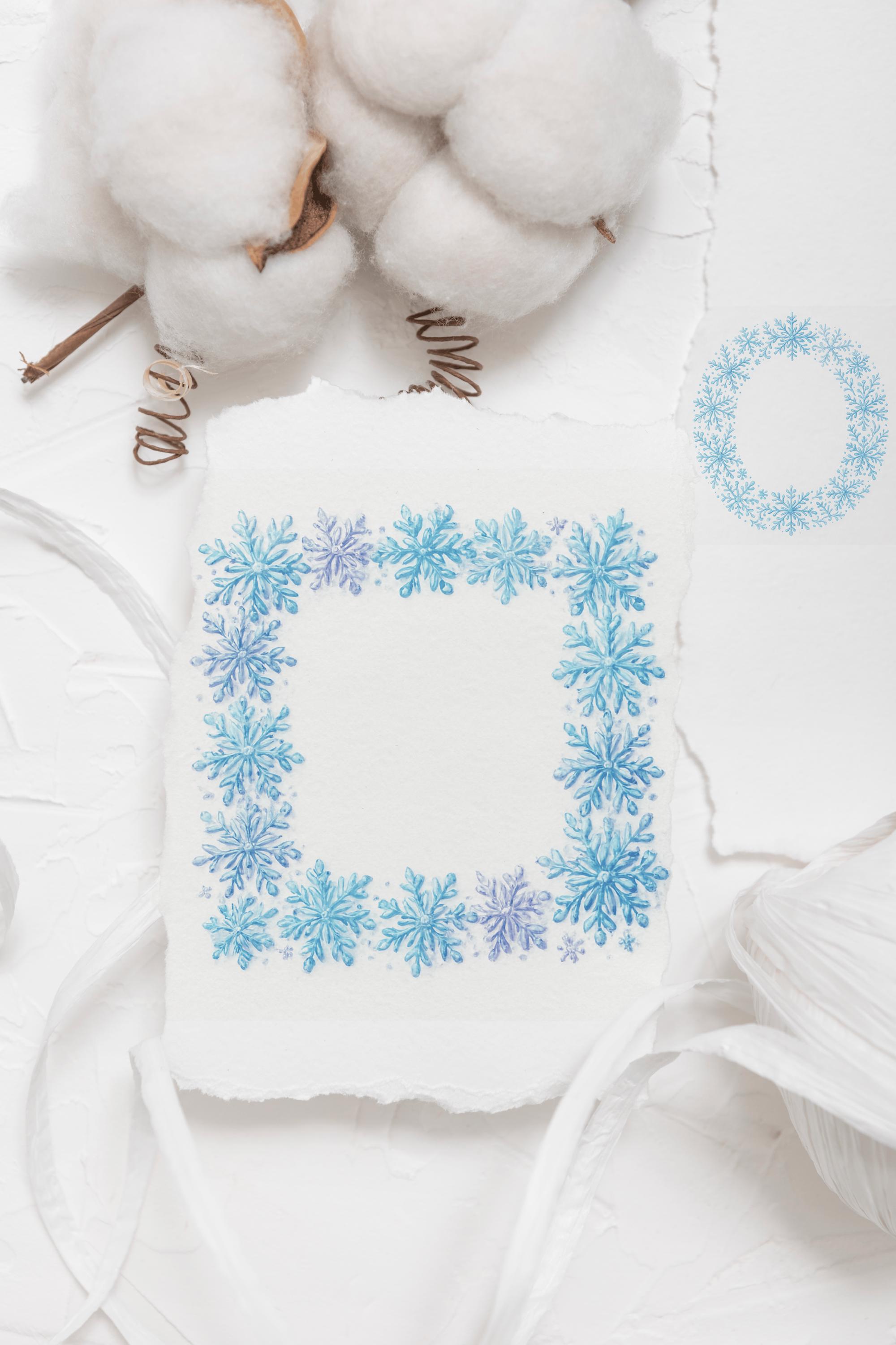 Snowflake Border Clipart Set, Winter Snowflake Frames, Christmas Border ...
