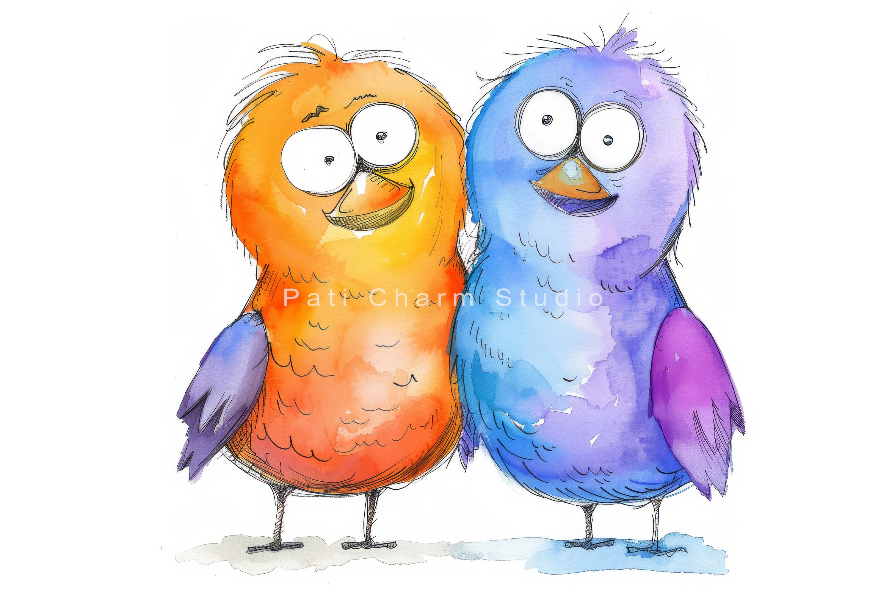 Colorfull Funny Bird Clipart Bundle, Digital Download, Unlimited ...