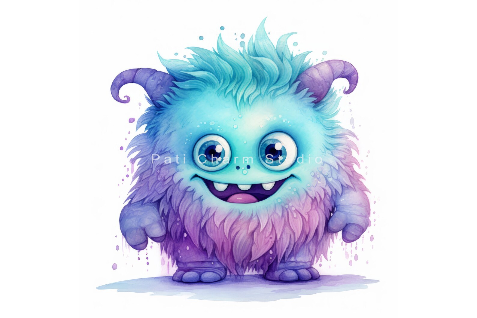 Cute Monster Clipart Bundle, High Quality Jpgs, Watercolor Monster for ...