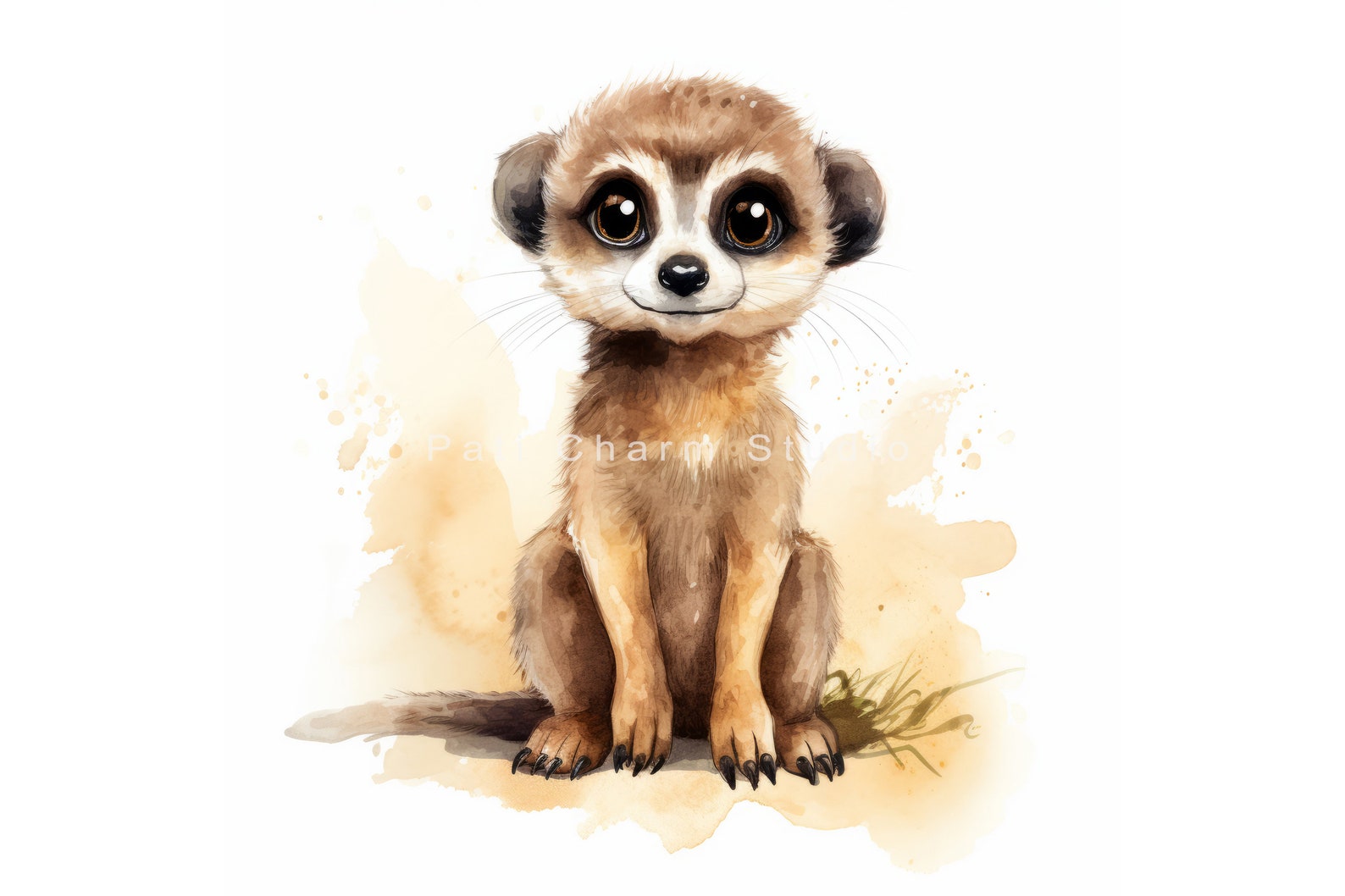 Meerkat Clipart Bundle, Cute Meerkat Clip Art, Watercolor Baby Animals ...