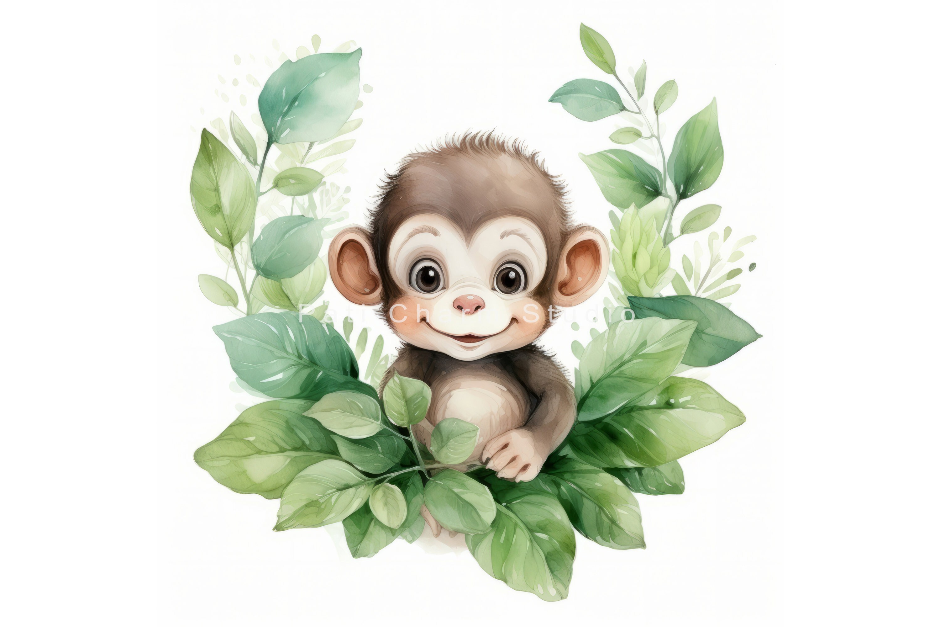 Watercolor Jungle Animals Clipart Bundle, High Quality Jpgs, Nursery ...