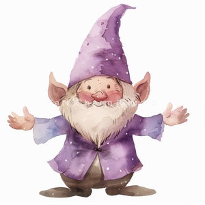 Watercolor Gnome Clipart, Nursery Gnome Art, Gnome Baby Decor, Cute ...