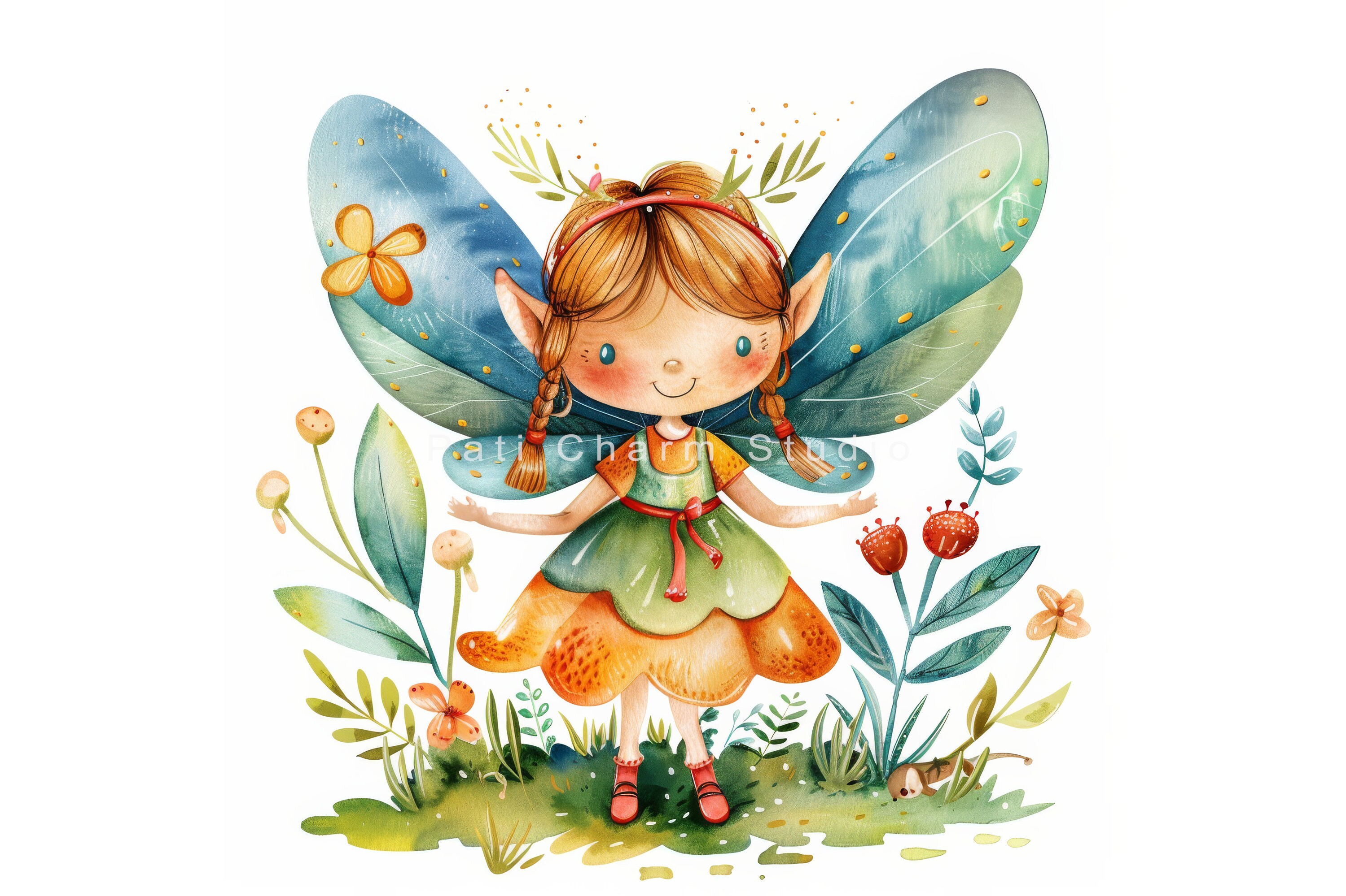 Cute Fairy Garden Clipart Bundle, Fairy Clipart, Little Fairy Girl ...