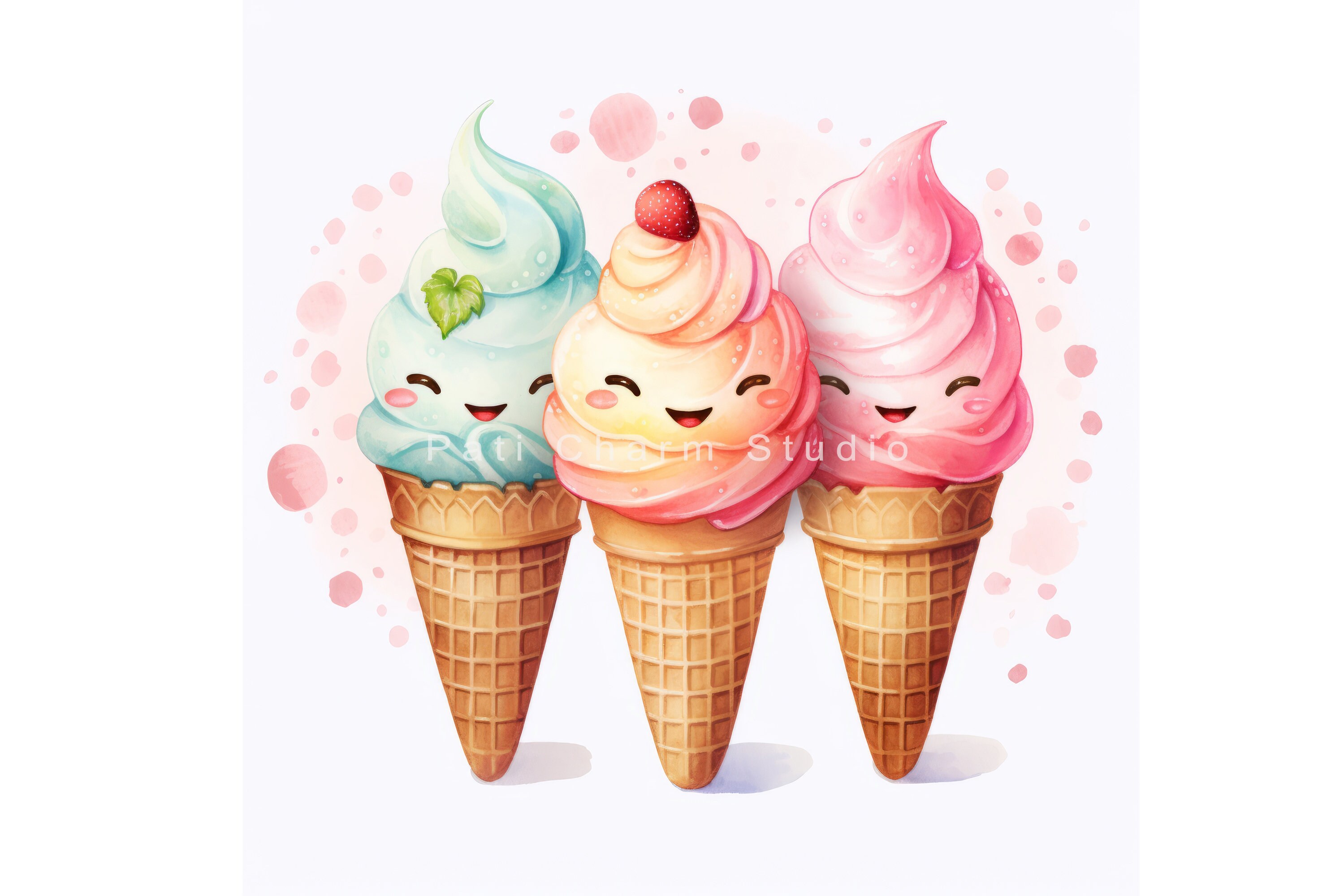 Summer Ice Cream Clipart Bundle, High Quality Jpgs, Digital Download ...