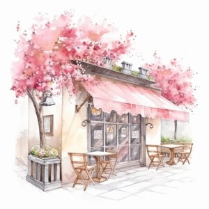 Pink Shop Cafe Clipart Bundle, High Quality Jpgs, Digital Download ...
