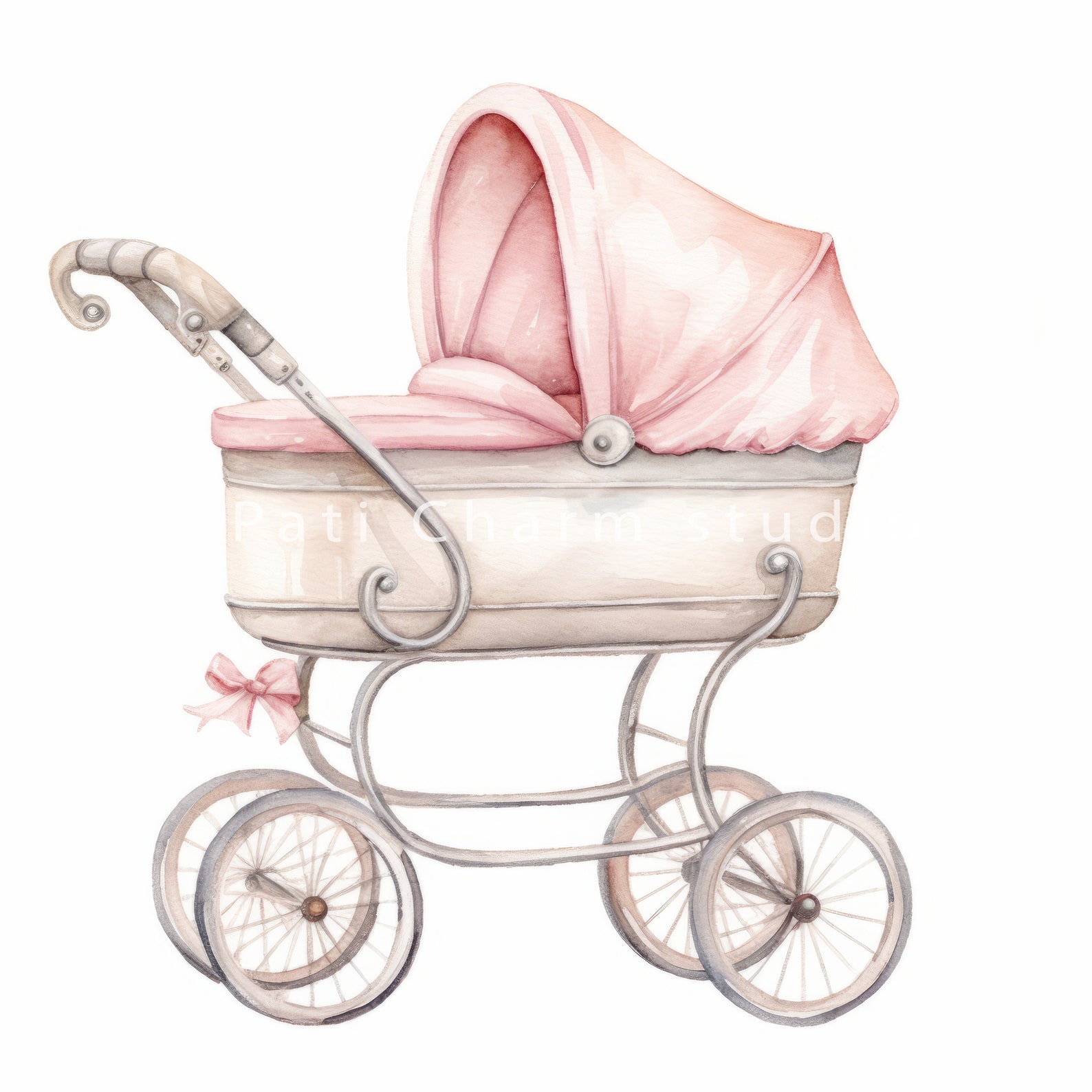 Watercolor Stroller Clipart, Scrapbook Images, High Quality JPG ...
