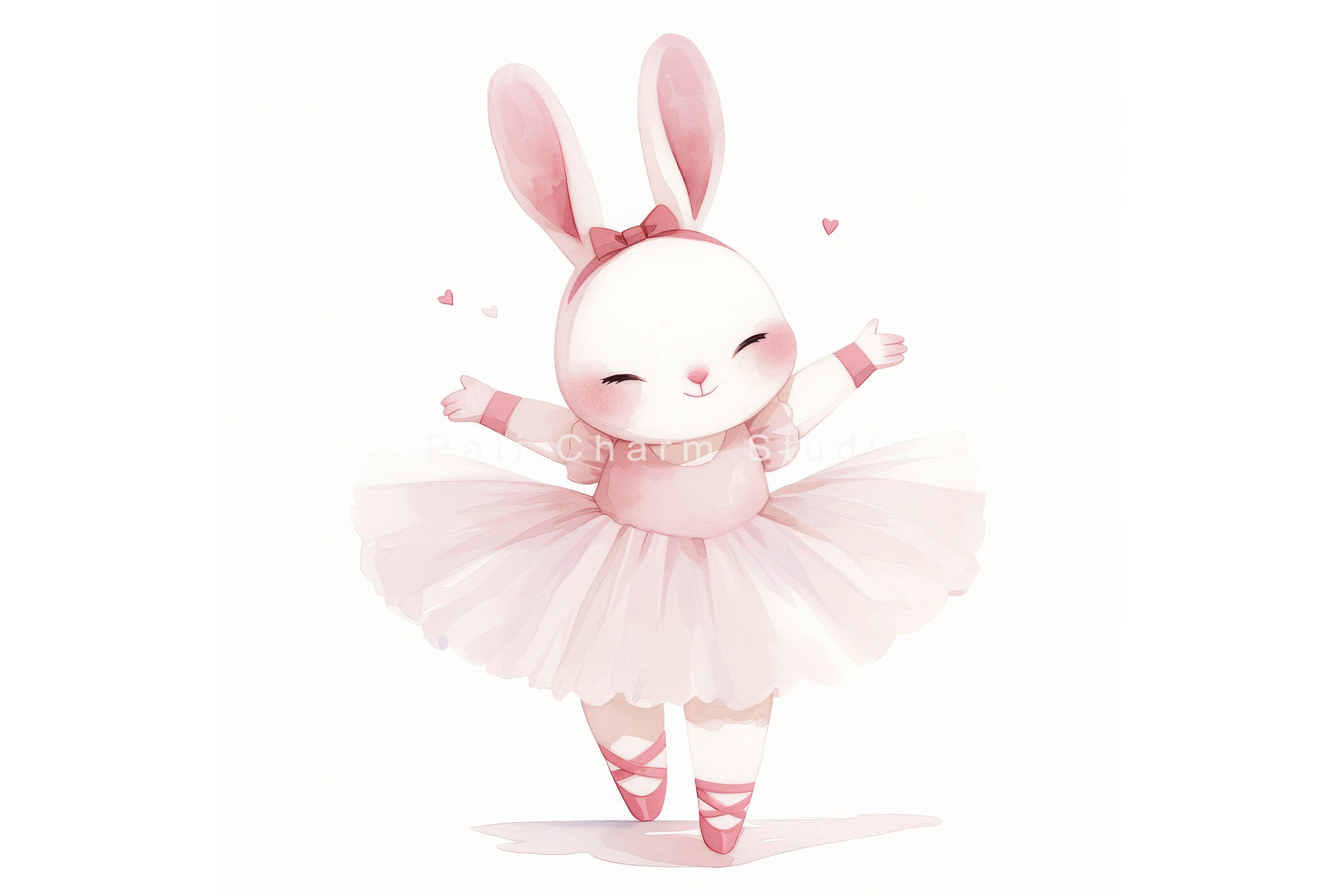 Nursery Ballerina Bunny Clipart Bundle, Pink Bunny Clipart, Ballerina ...