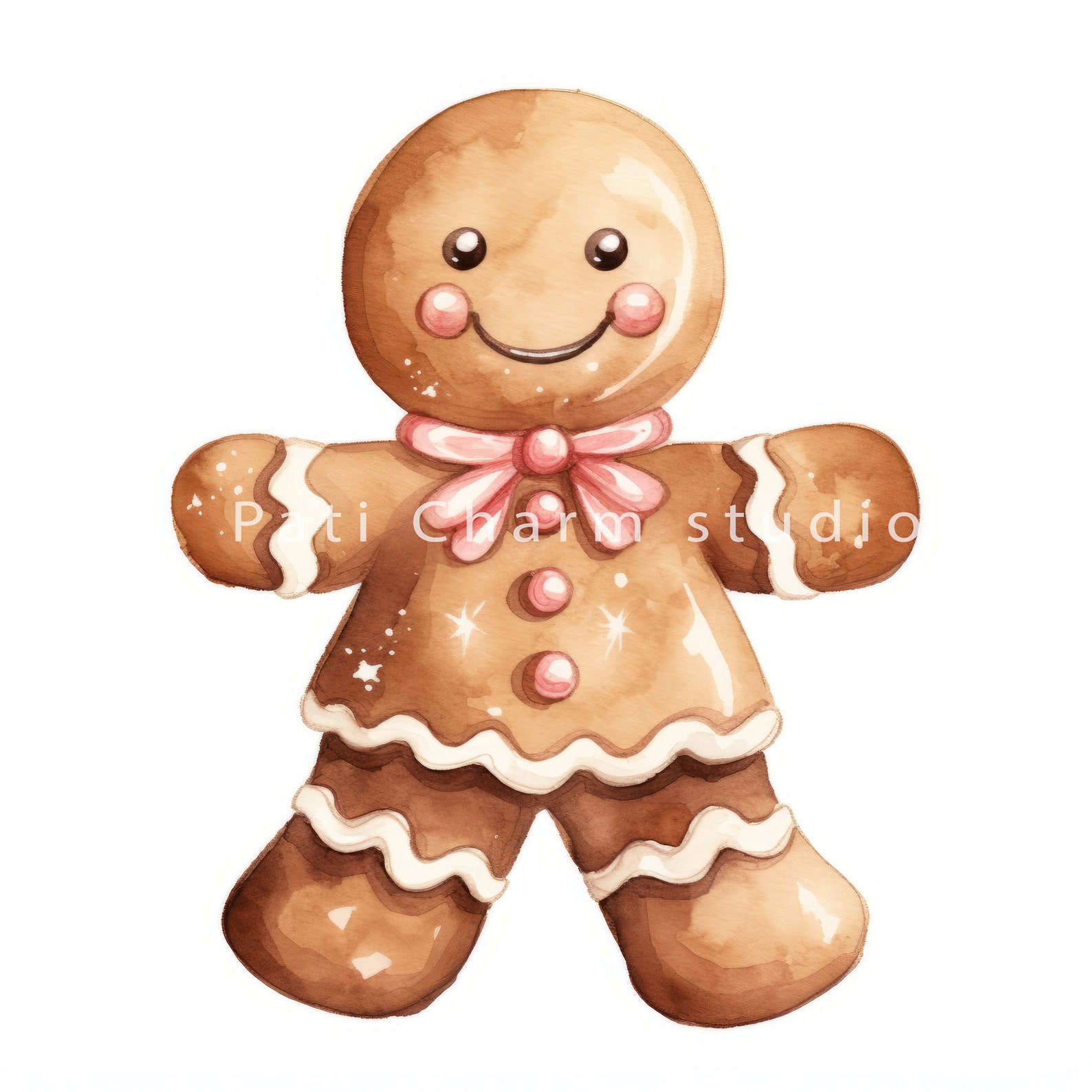 Christmas Gingerbread Clipart, High Quality Jpgs, Cute Winter Clipart ...