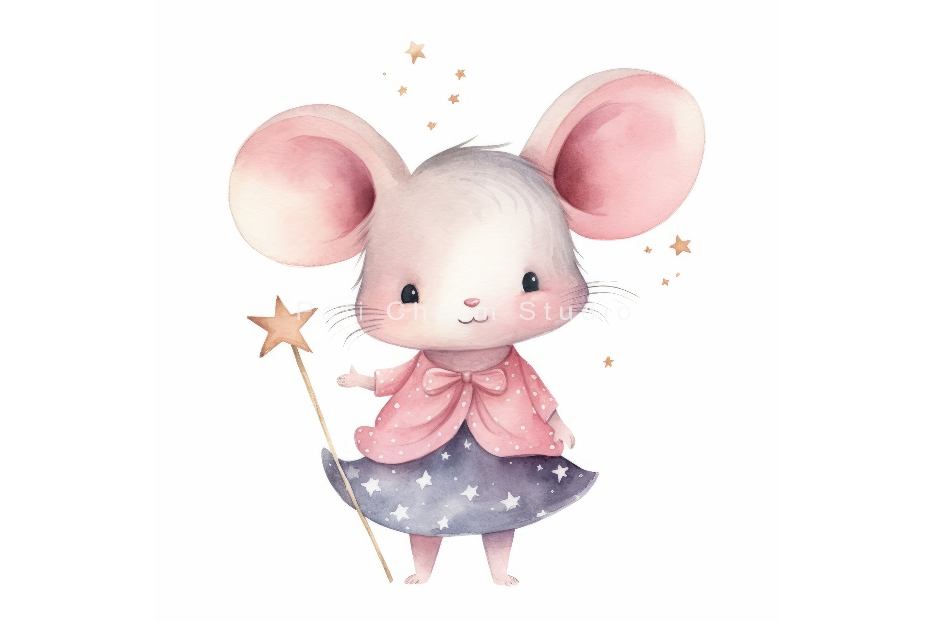 Magic Mouse Clipart Bundle, Fairy Mouse Clipart, Watercolor Mouse Clip ...