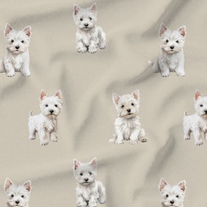 Westie Dogs Seamless Pattern - West Highland White Terrier - Digital ...
