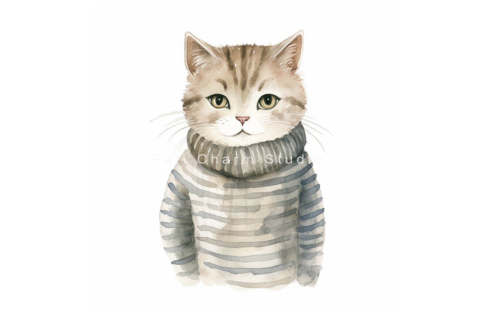 Cute Cat in Sweater Clipart Bundle, High Quality Jpgs, Digital Download ...