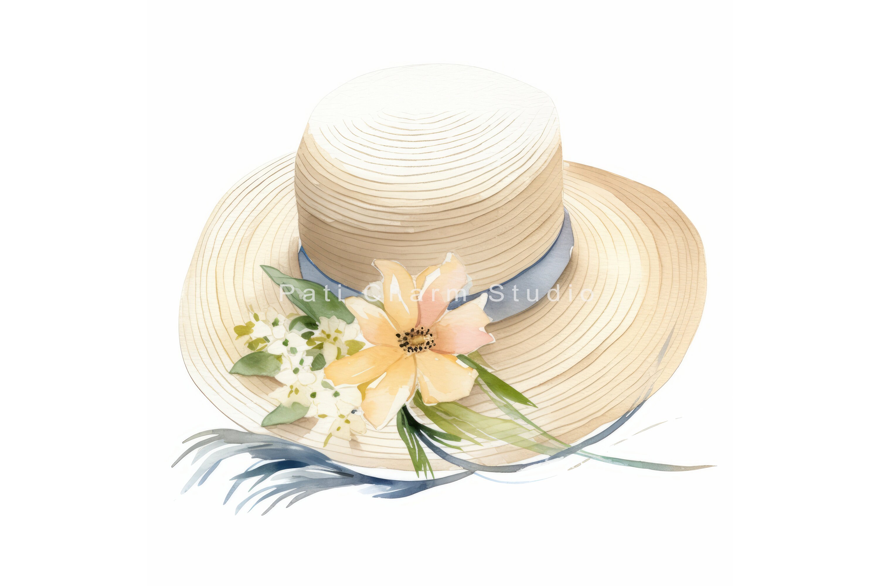 Summer Hat Clipart Bundle, 9 High Quality Jpgs, Commercial Use, Digital ...