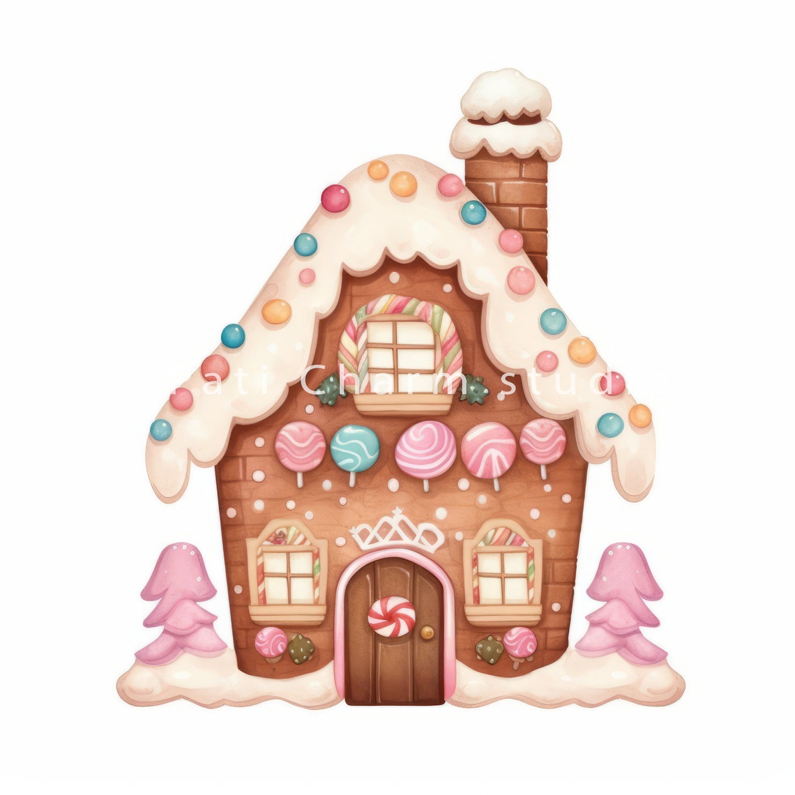 Gingerbread House Clipart, High Resolution JPG, Cute Christmas Clipart ...