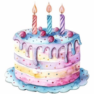 Birthday Cake Clipart Bundle, Party Clipart, Journaling, Commercial Use ...