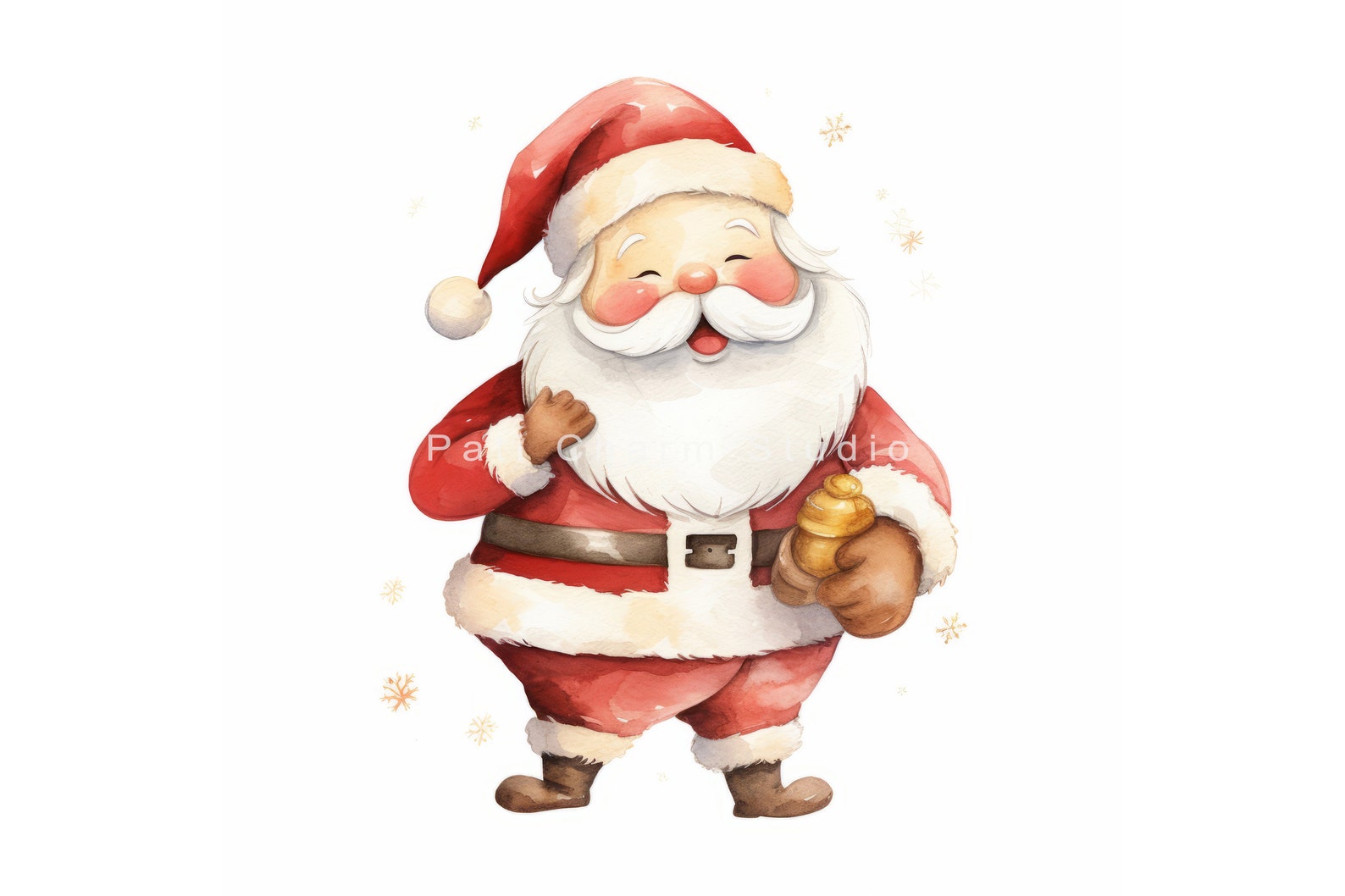 Santa Claus Watercolor Clipart Bundle, Cute Santa Claus, Winter Holiday ...