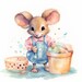 Cleaning Mouse Digital Clipart Bundle, High Quality Jpgs, Watercolor ...