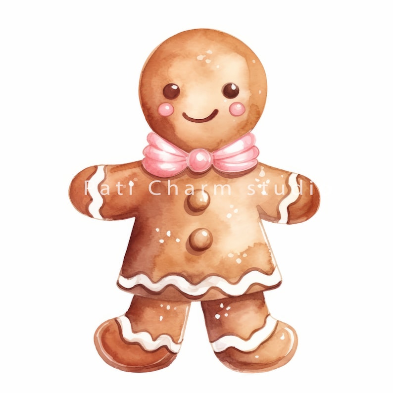 Christmas Gingerbread Clipart, High Quality Jpgs, Cute Winter Clipart ...