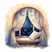 Watercolor Night Window Clipart Bundle, Jpgs, Good Night Clipart, Baby ...