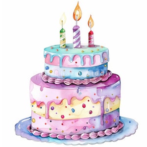 Birthday Cake Clipart Bundle, Party Clipart, Journaling, Commercial Use ...