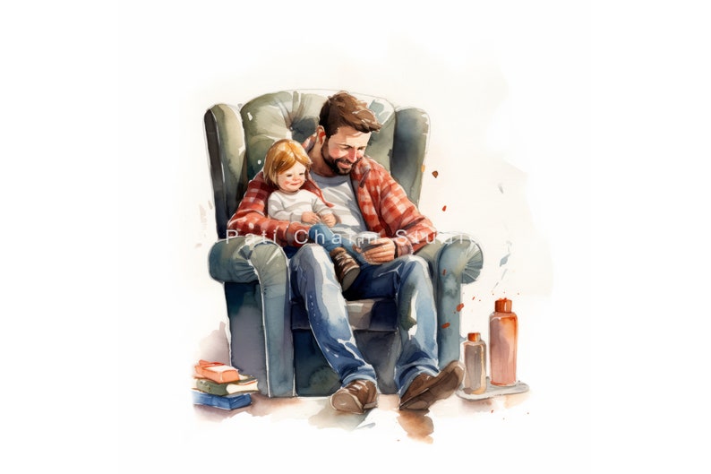 Fathers Day Watercolor Clipart Bundle High Quality PNG Gift - Etsy