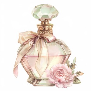 Gold Perfume Watercolor Clipart Bundle, High Quality Jpgs, Digital ...