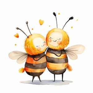 Cute Hugging Animal Friends Clipart Bundle, High Quality Jpgs, Digital ...