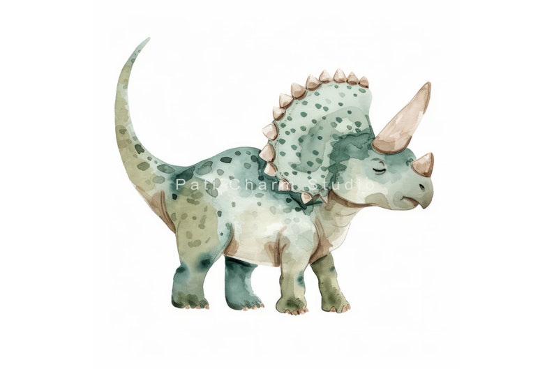 Watercolor Dinosaur Clipart Bundle, Dino Birthday Party Clip Art, Baby ...