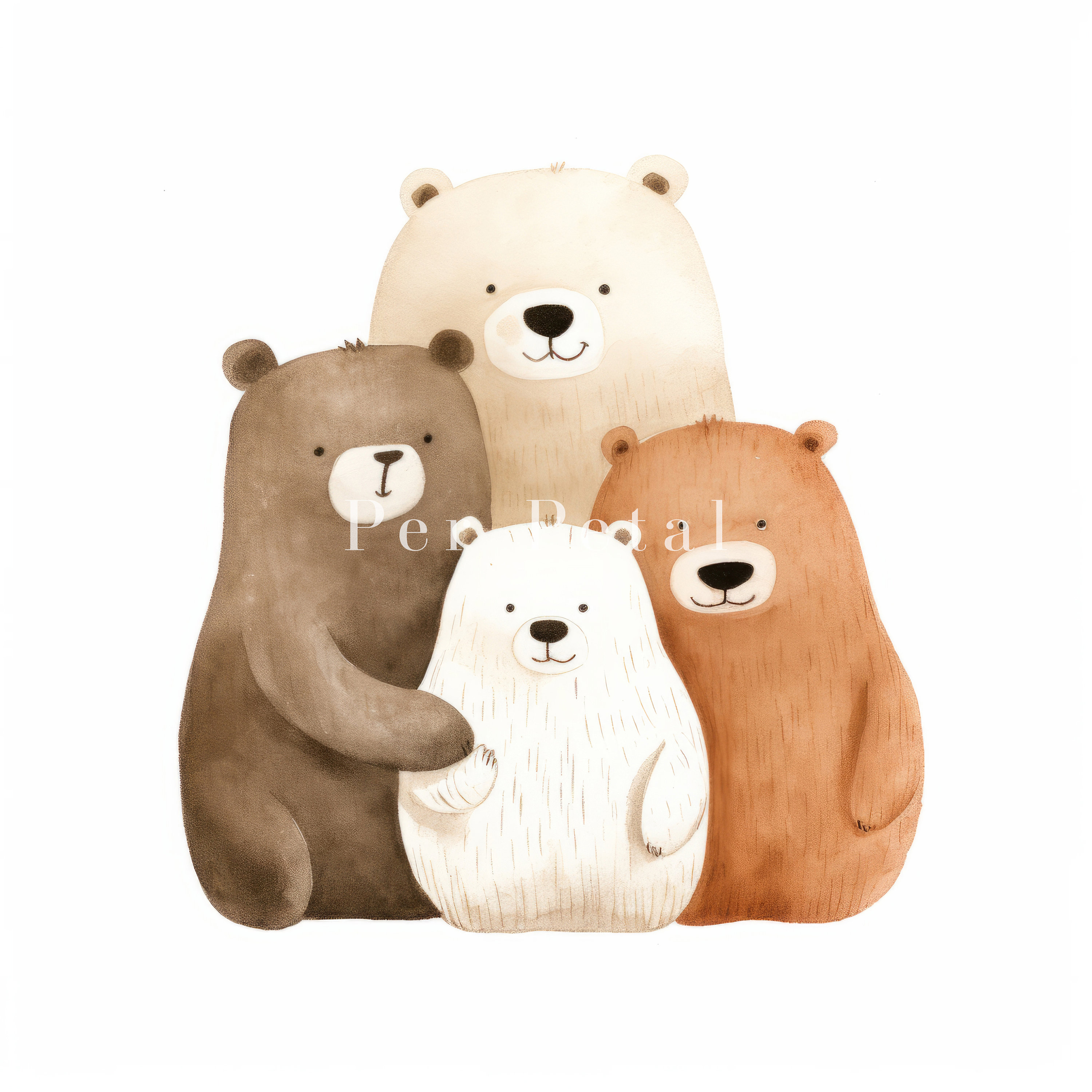 Bear Family Clipart Bundle, Junk Journal, High Quality, Commercial Use ...