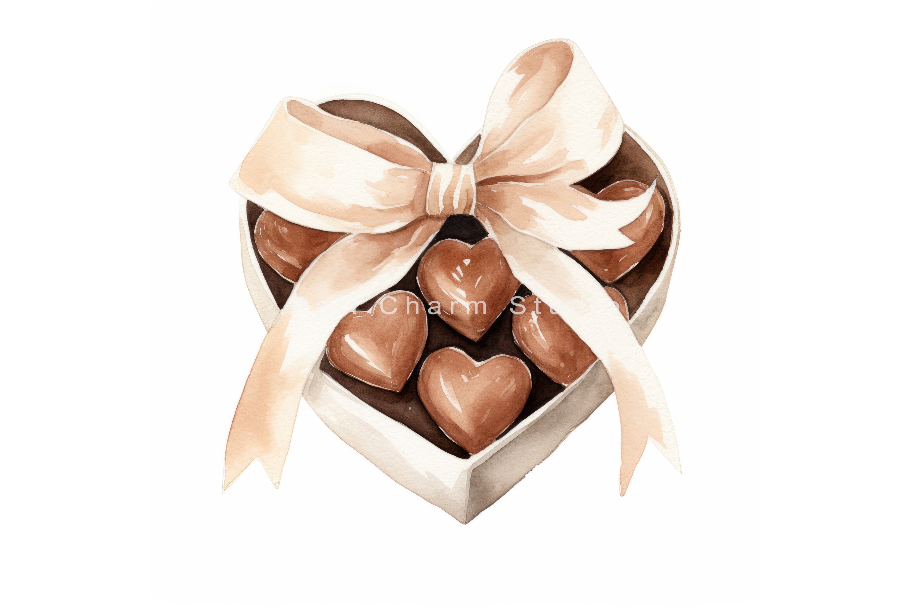 Watercolor Chocolate Clipart Bundle, Box of Chocolate Clip Art, Sweet ...