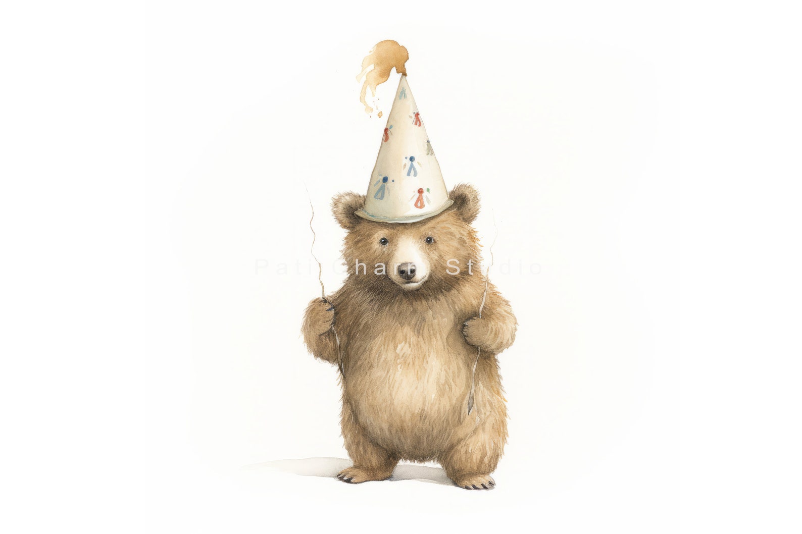 Teddy Bear Birthday Clipart, Watercolor Bear Clipart, Happy Birthday ...