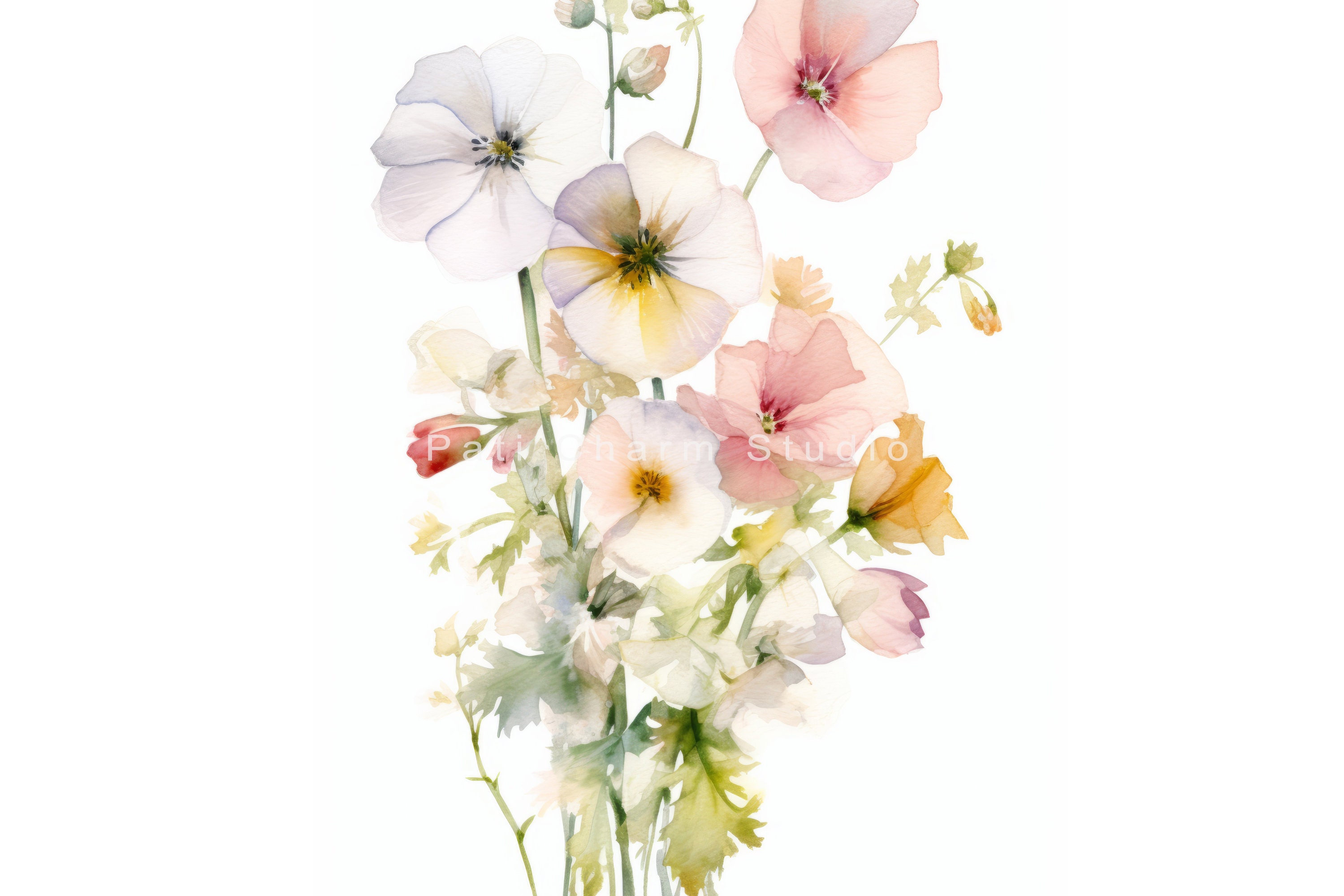 Watercolor Flowers Clipart Bundle, Pastel Wedding Clipart, Wedding ...