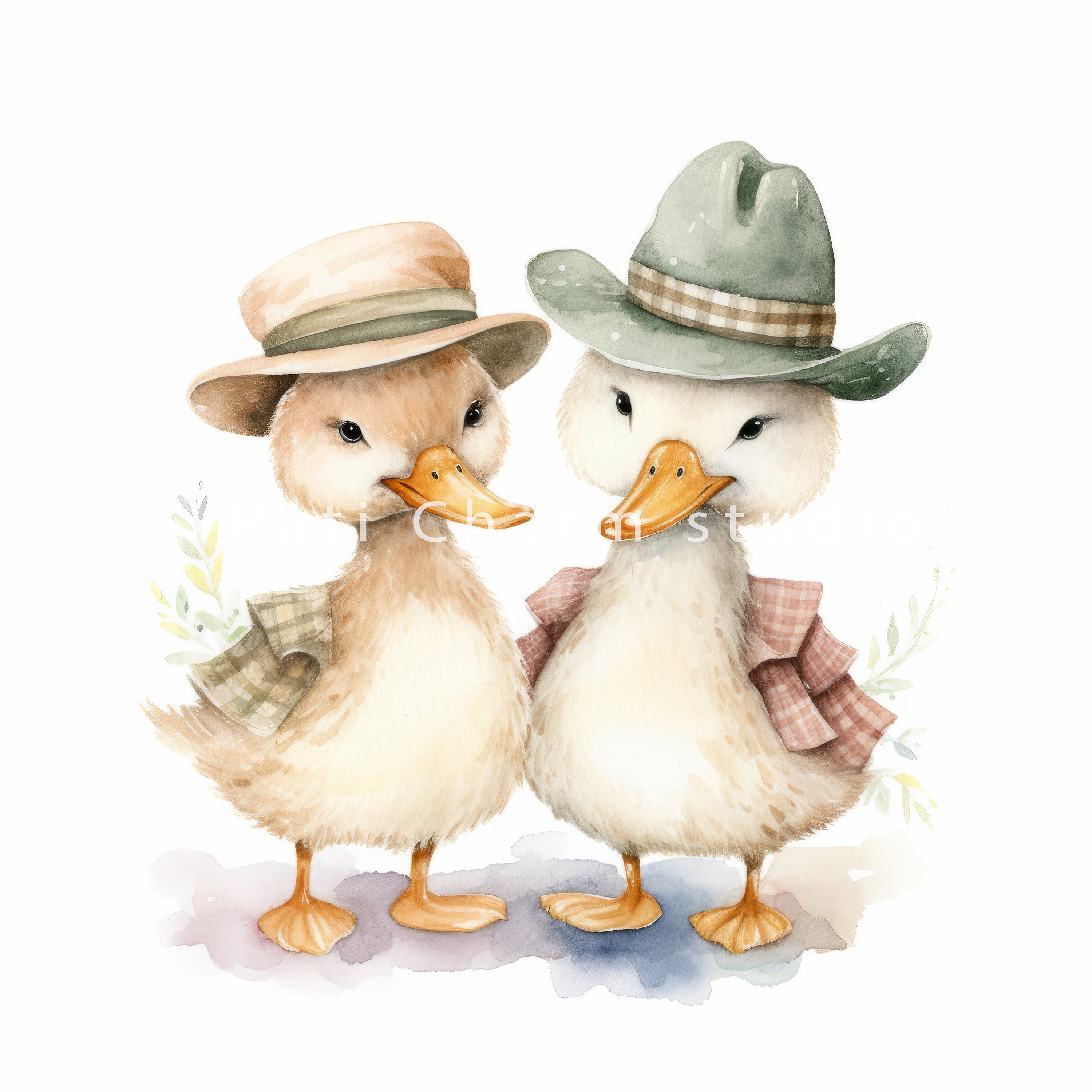 Watercolor Ducks Clipart Bundle High Quality Jpgs Valentines - Etsy