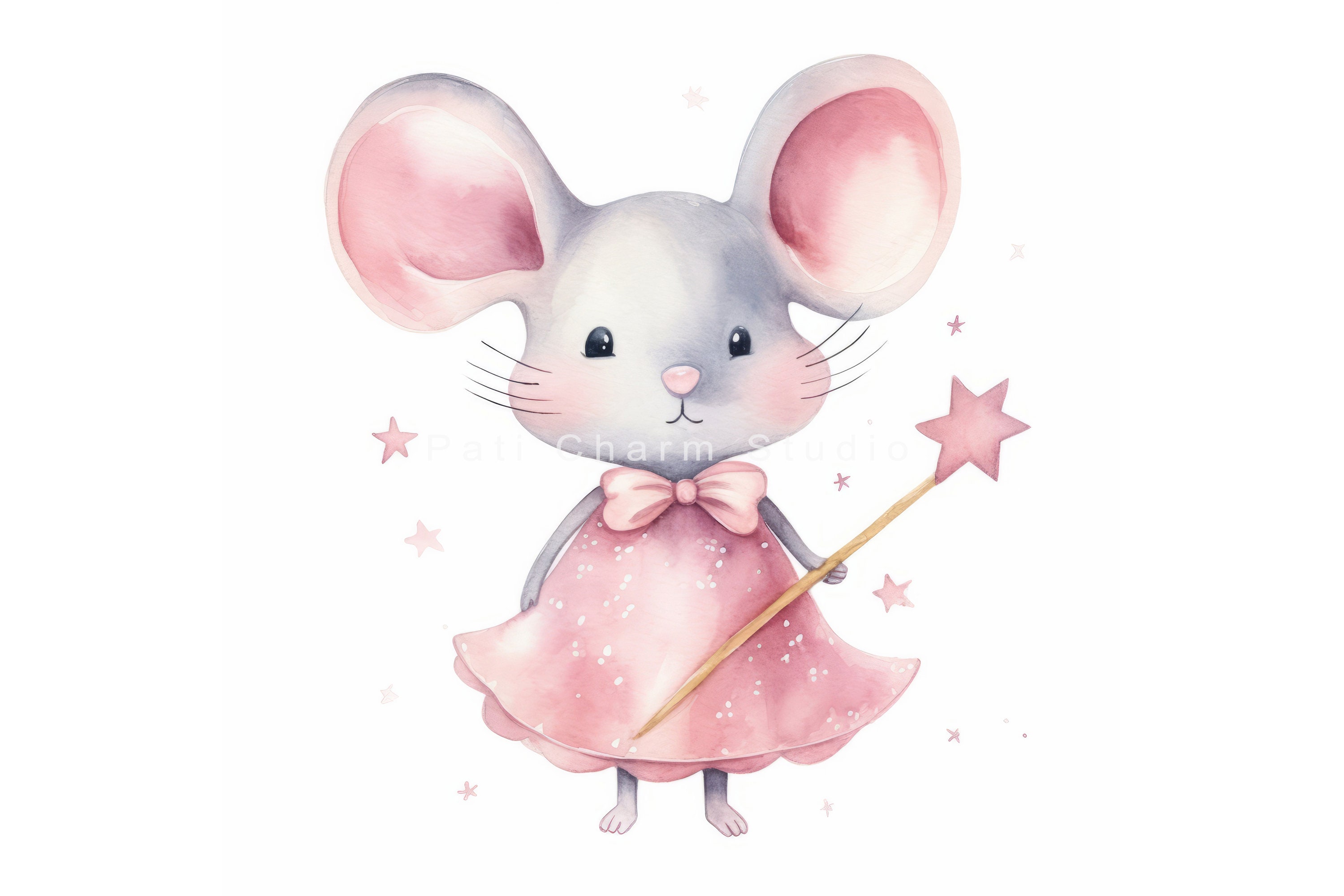 Magic Mouse Clipart Bundle, Fairy Mouse Clipart, Watercolor Mouse Clip ...