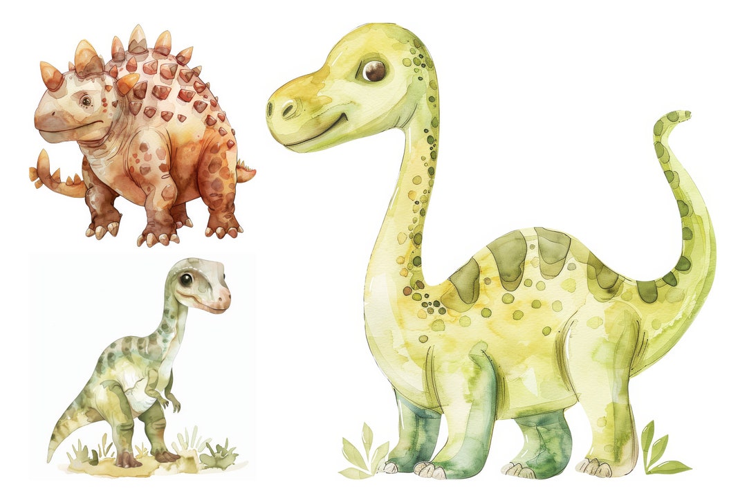 Nursery Dinosaurs Clipart Bundle, Digital Download, Cute Dino Clipart ...