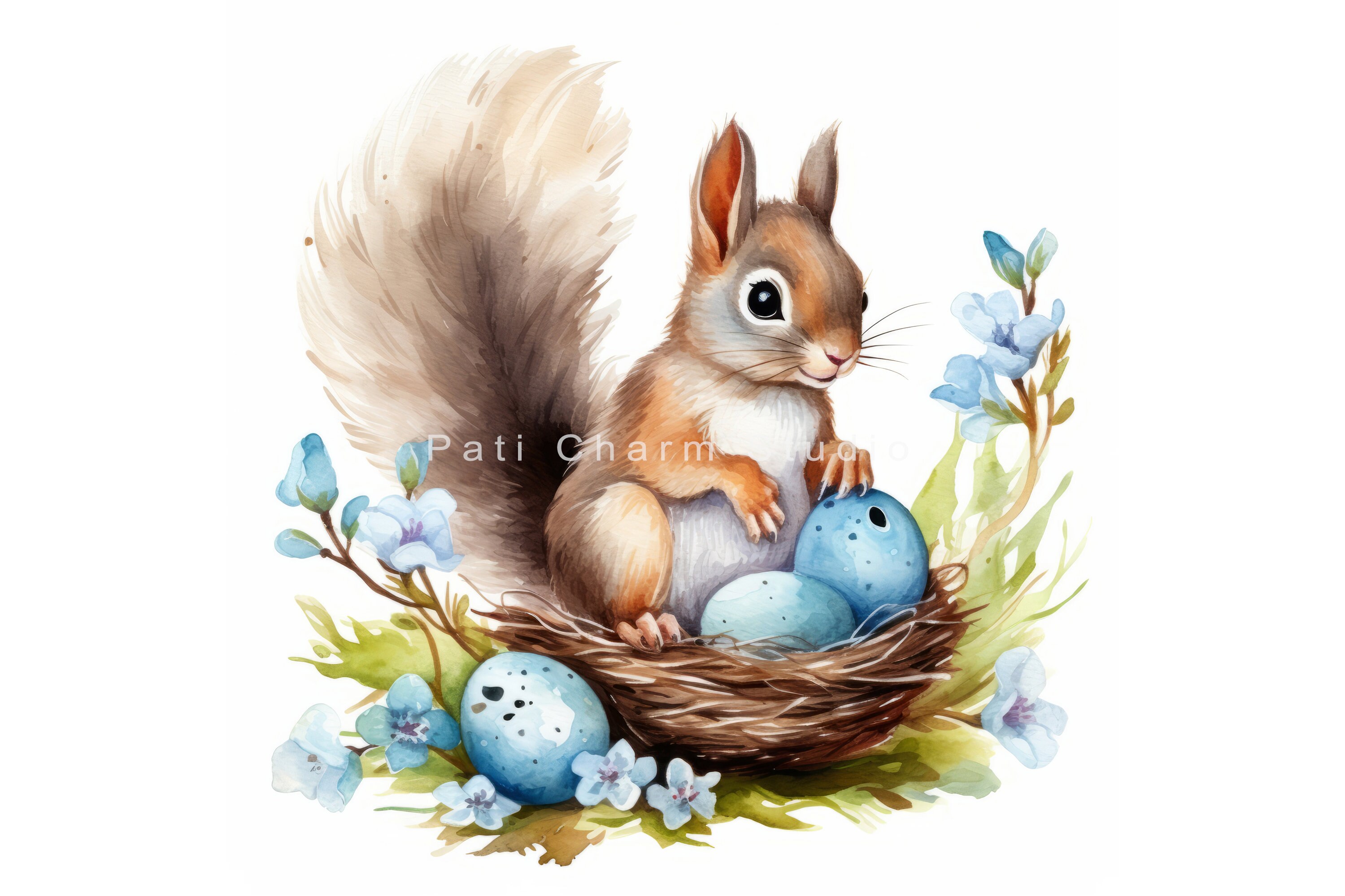Easter Squirrel Clipart Bundle, High Quality Jpgs, Digital Download ...