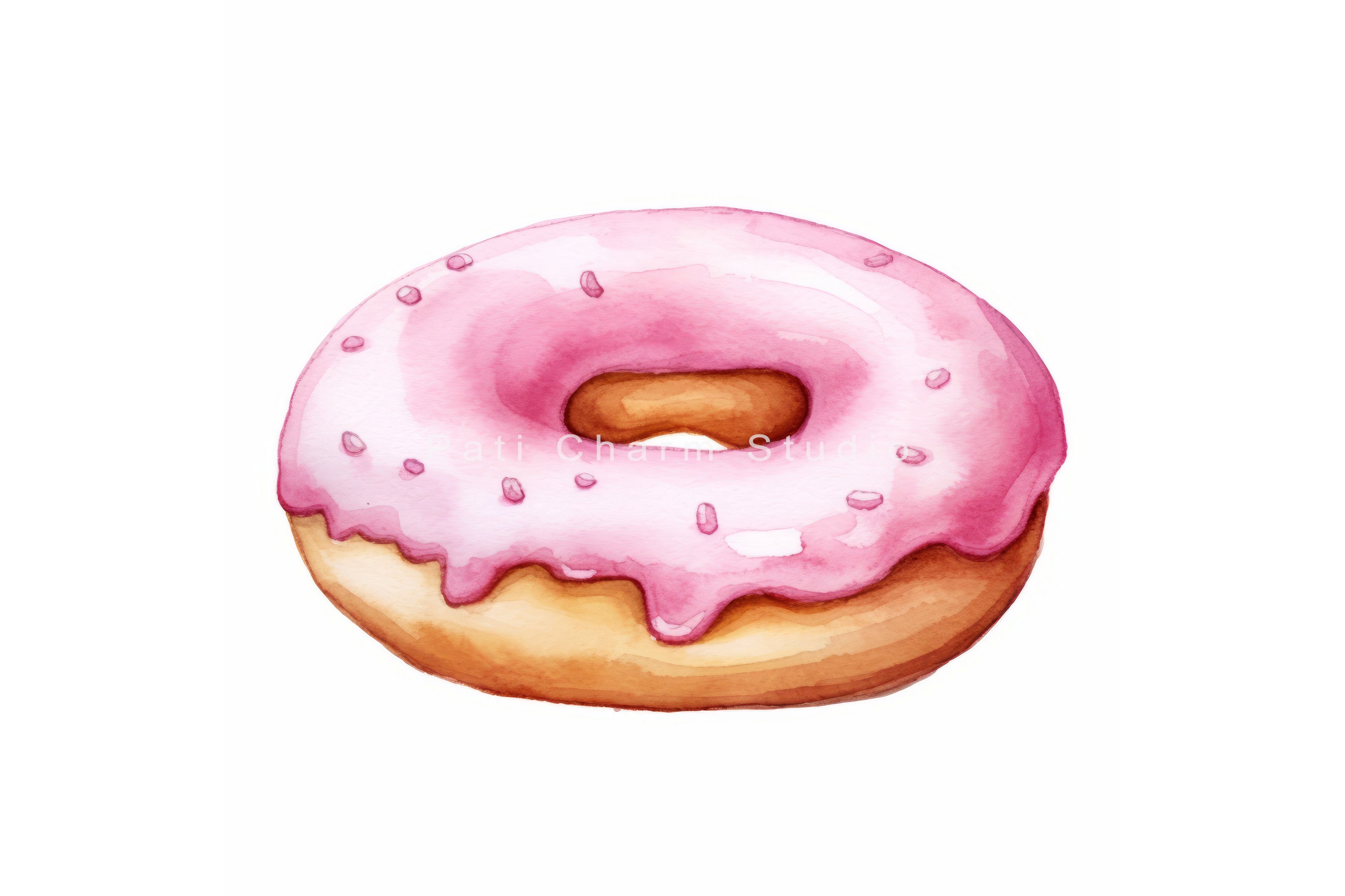 Watercolor Donuts Clipart Set, Sweet Dessert Clipart Bundle for ...